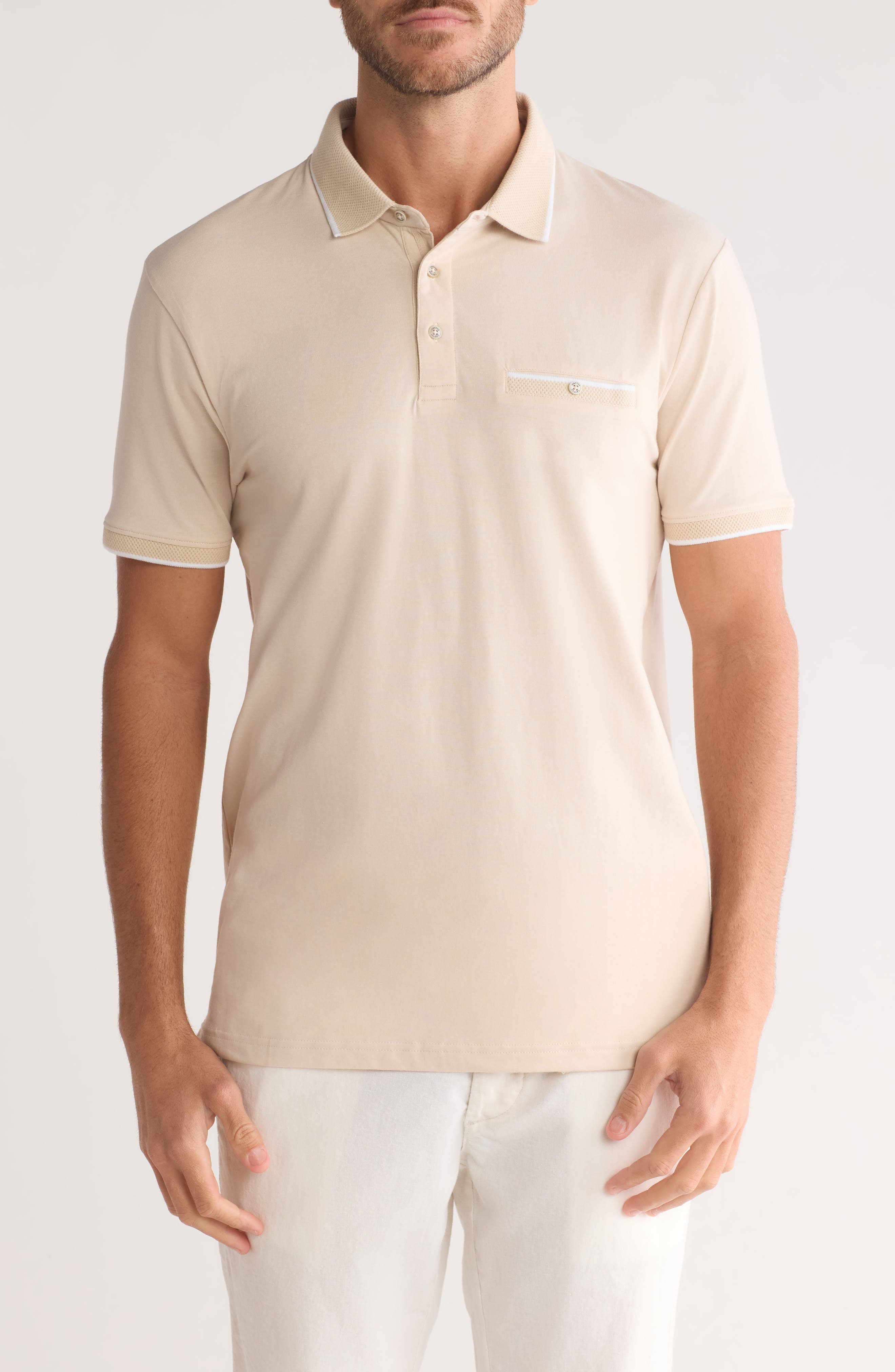 DENIM AND FLOWER Tipped Polo | Nordstromrack