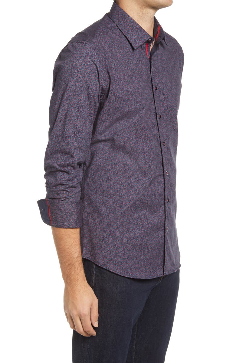 Stone Rose Wine Glass Print Stretch Button-Up Shirt | Nordstromrack