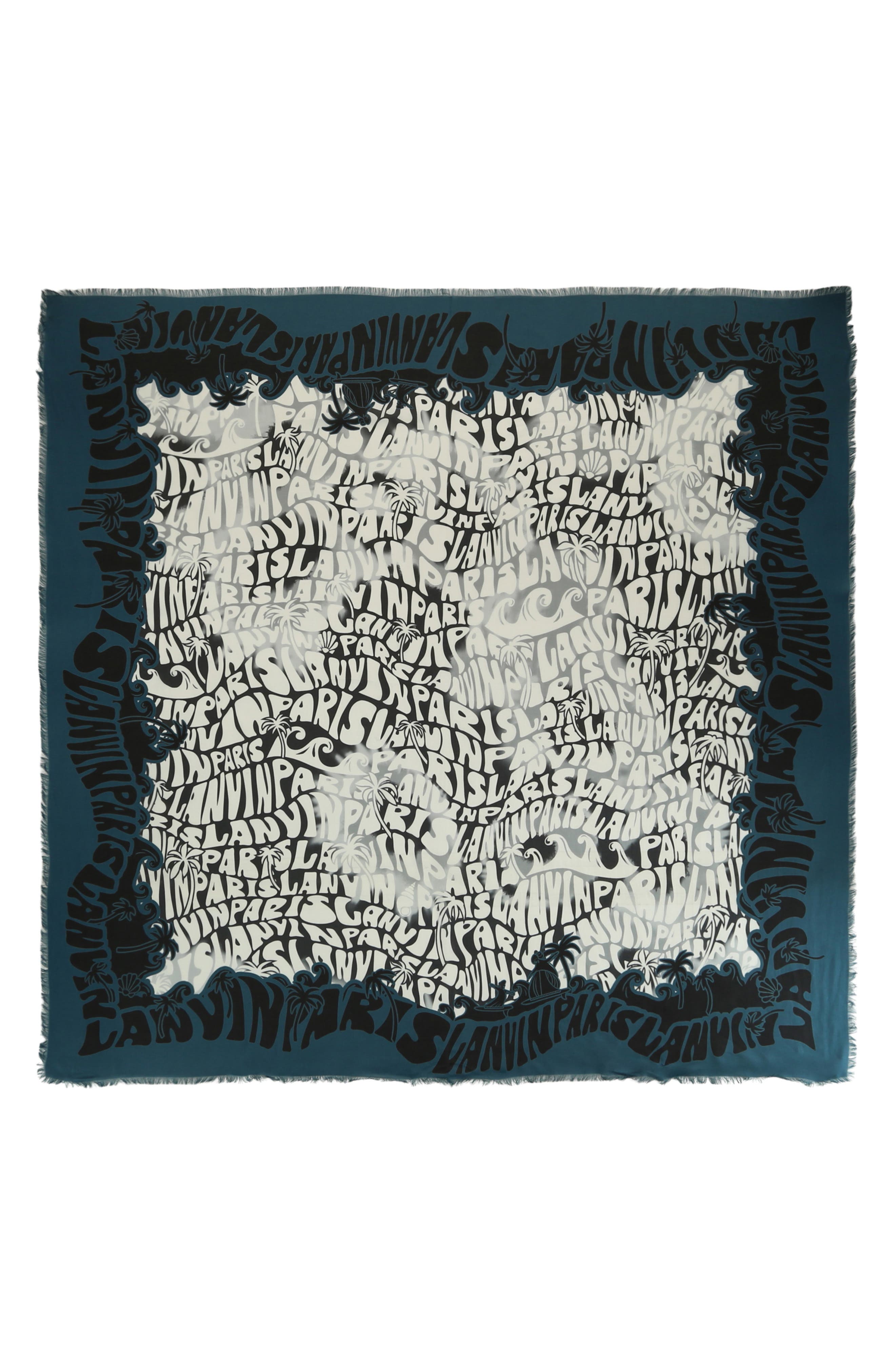 Lanvin Logo Print Square Scarf | Nordstromrack