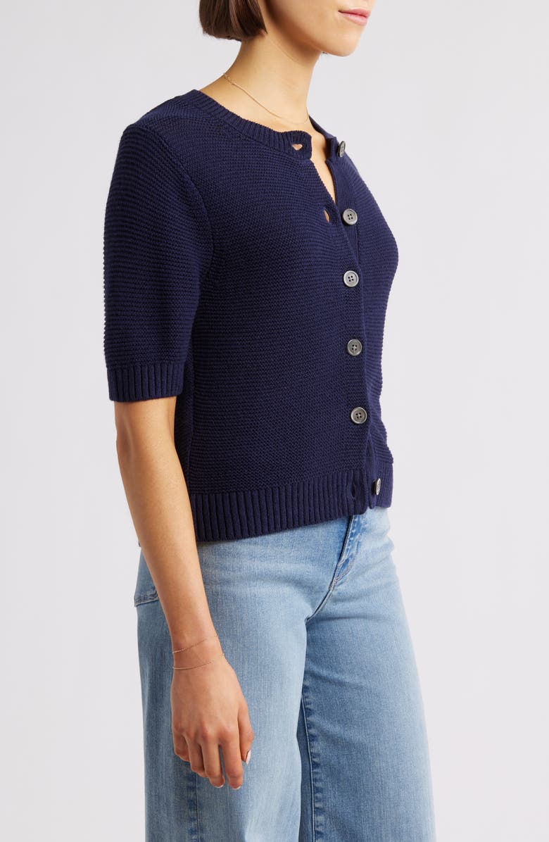 Alex Mill Elle Elbow Sleeve Linen & Cotton Button-Up Sweater ...
