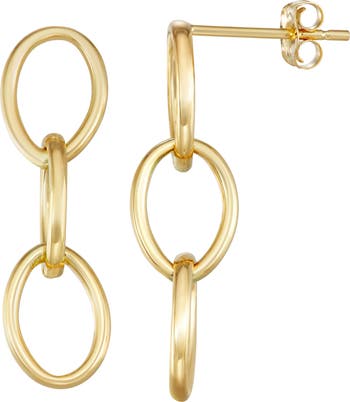 CANDELA JEWELRY 14K Gold Oval Link Drop Earrings Nordstromrack