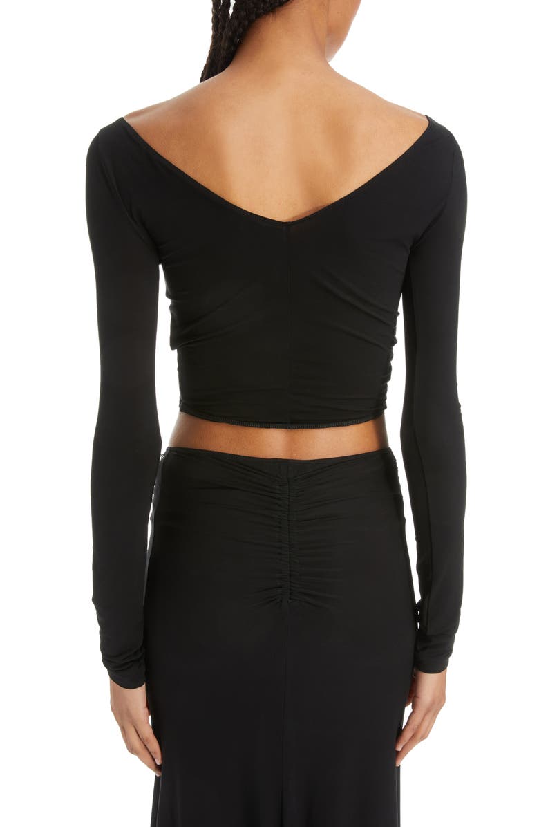 Rabanne Stud Detail Long Sleeve Crop Top | Nordstromrack