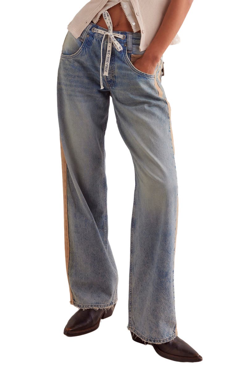 Free People We the Free Zambi Side Stripe Slouchy Straight Leg Jeans ...