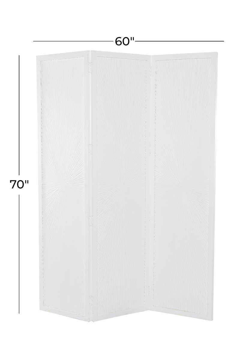 VIVIAN LUNE HOME White Mango Wood Contemporary Room Divider Screen with ...
