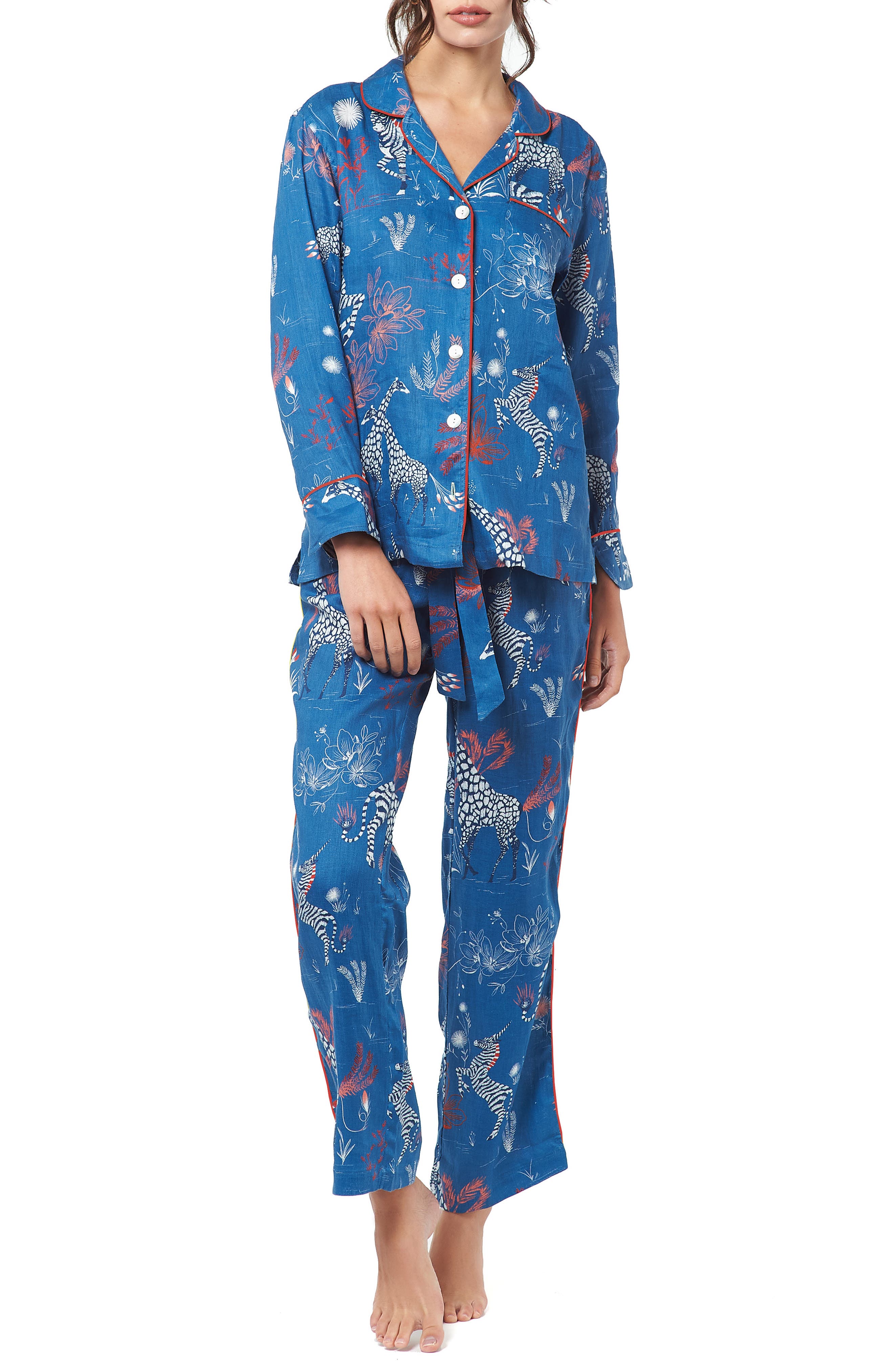 The Lazy Poet Emma Magic Zoo Linen Pajamas | Nordstrom