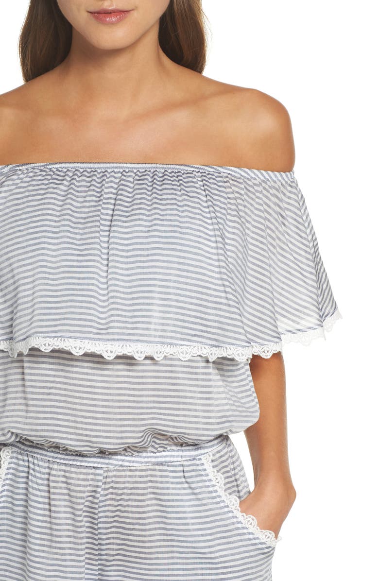 Becca Nantucket Off the Shoulder Cover-Up Romper | Nordstrom