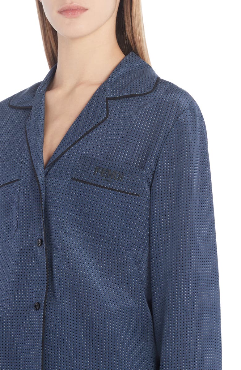 Fendi Microdot Print Silk Crêpe de Chine Blouse | Nordstromrack