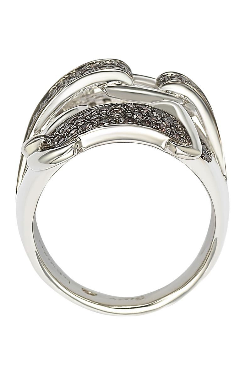 SUZY LEVIAN Sterling Silver Brown CZ Triple Buckle Ring | Nordstromrack