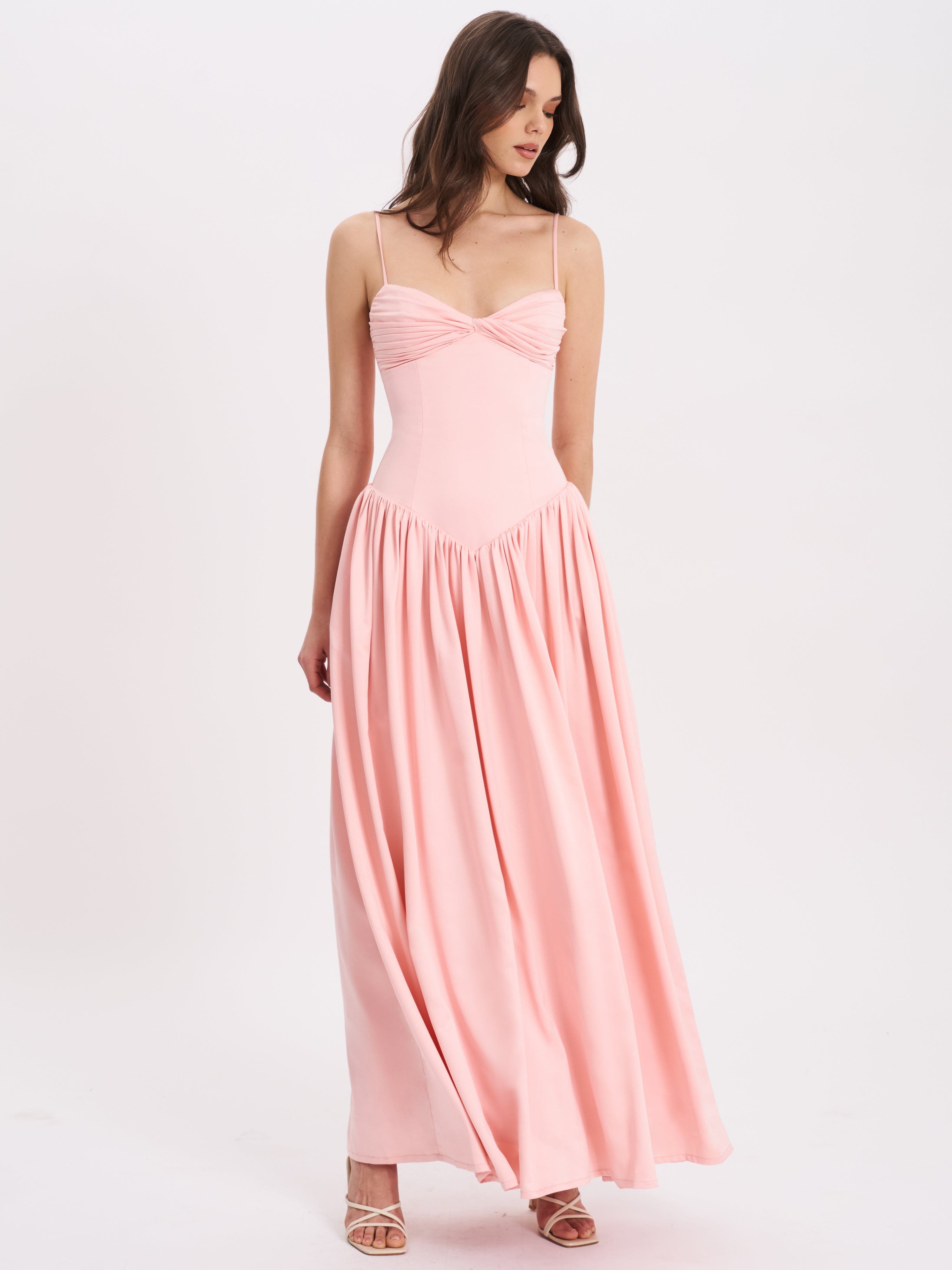 Miss Circle Najwa Ruched Breast Drop Waist Maxi Dress | Nordstrom