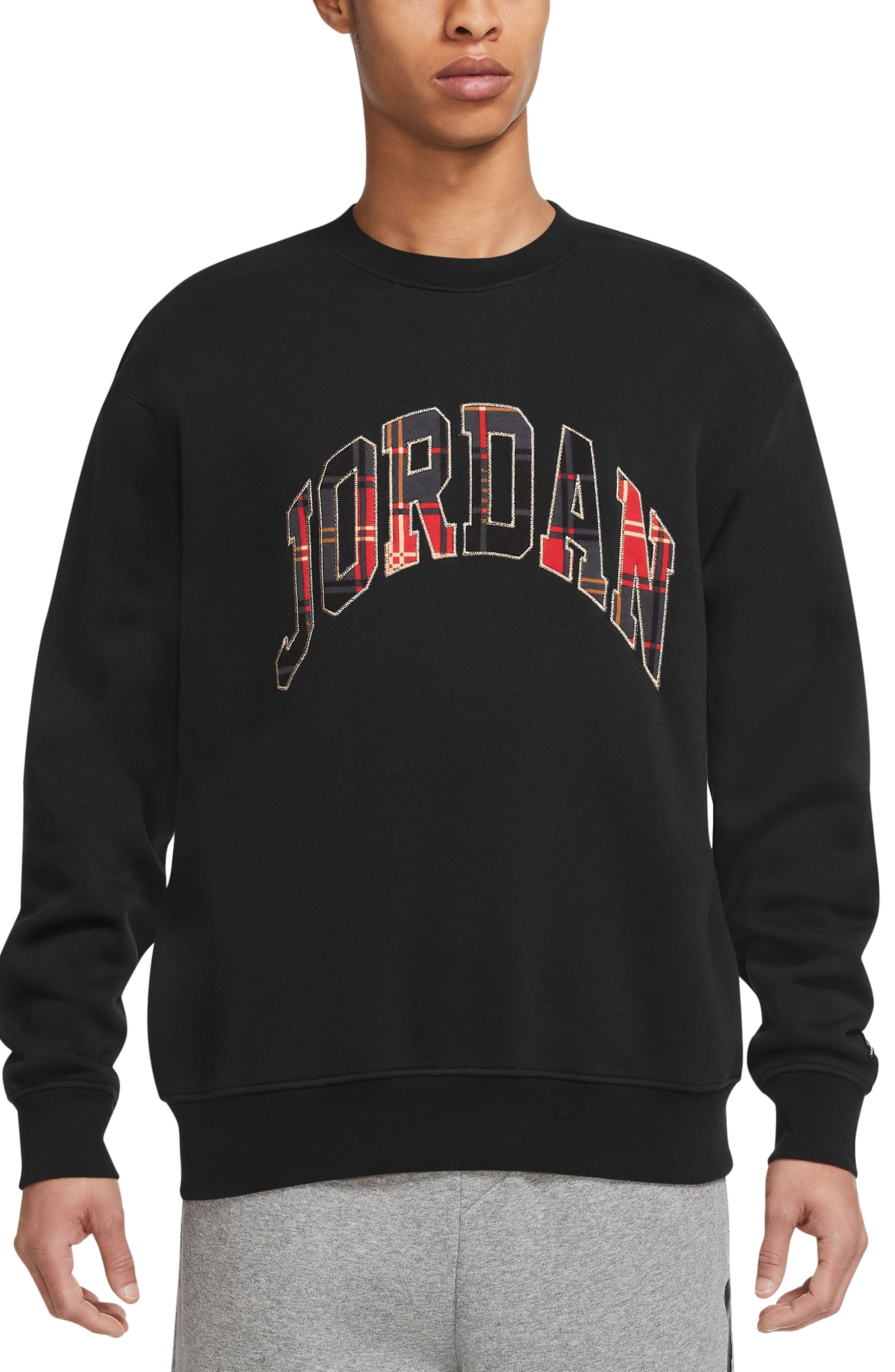 Jordan Holiday Plaid Embellished Logo Sweatshirt | Nordstromrack
