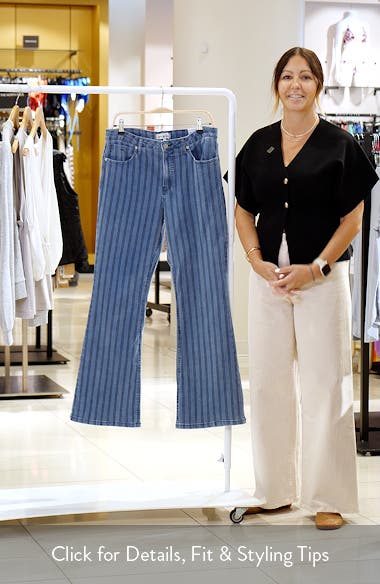 CITY BLUES Eiffel Stripe Flare Jeans | Nordstromrack