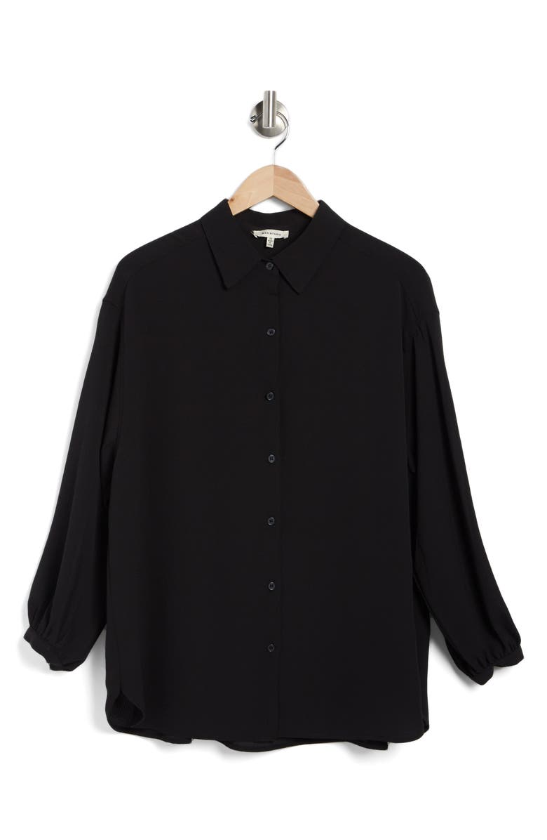 MAX STUDIO Textured Collar Button-Up Shirt | Nordstromrack