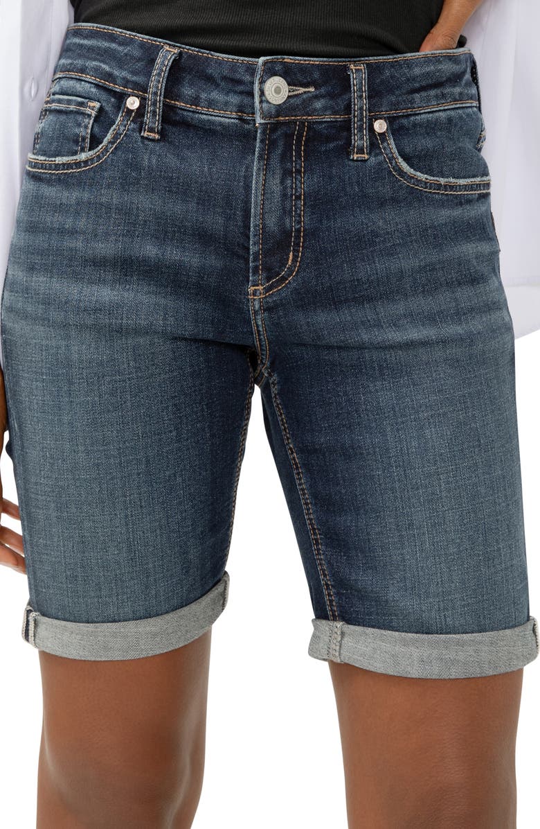 Silver Jeans Co. Elyse Curvy Denim Bermuda Shorts | Nordstrom