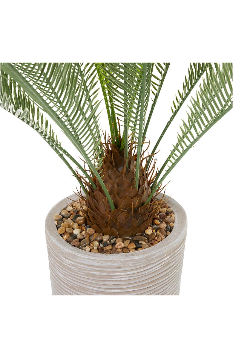 GINGER BIRCH STUDIO Green Faux Foliage Sago Palm Artificial Plant with ...