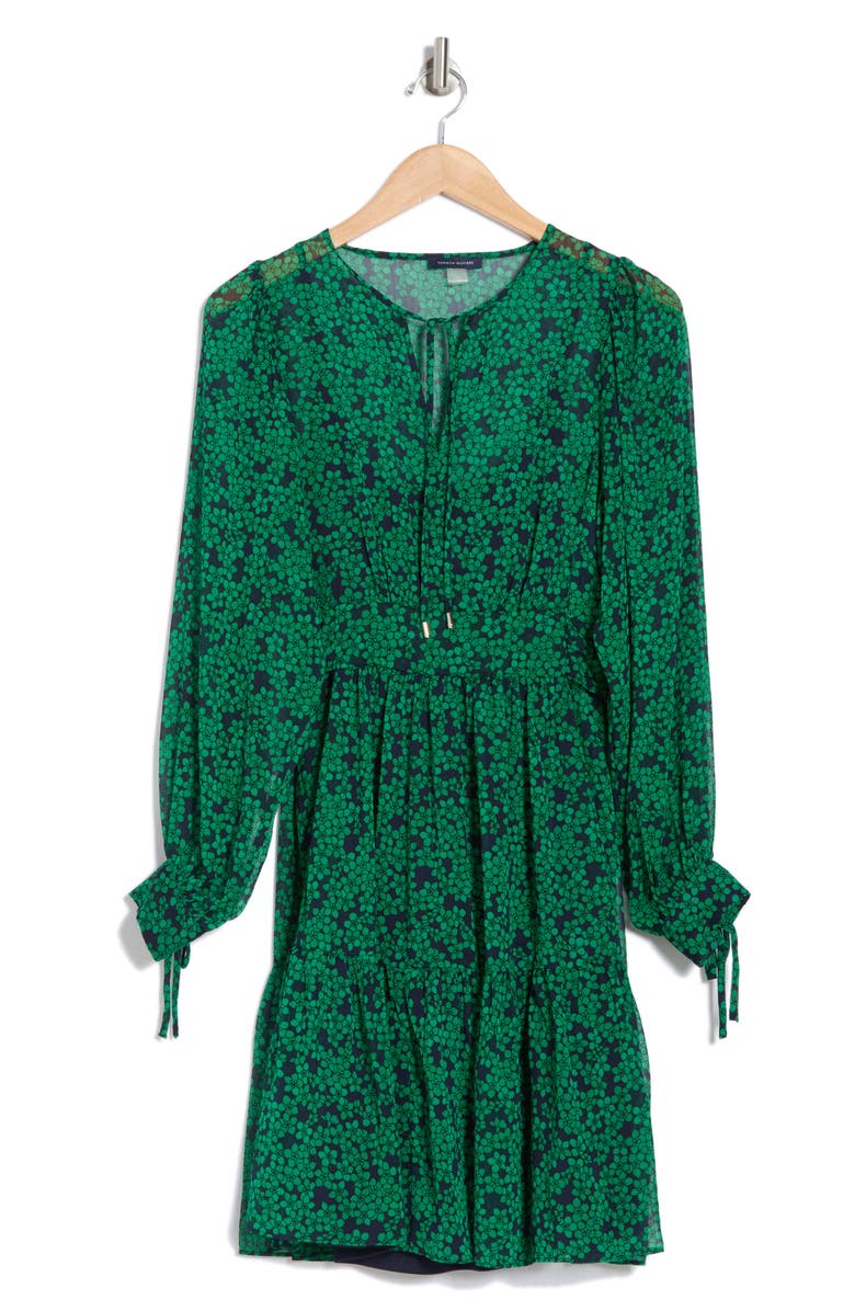 Tommy Hilfiger Ditsy Blossom Long Sleeve Chiffon Dress | Nordstromrack