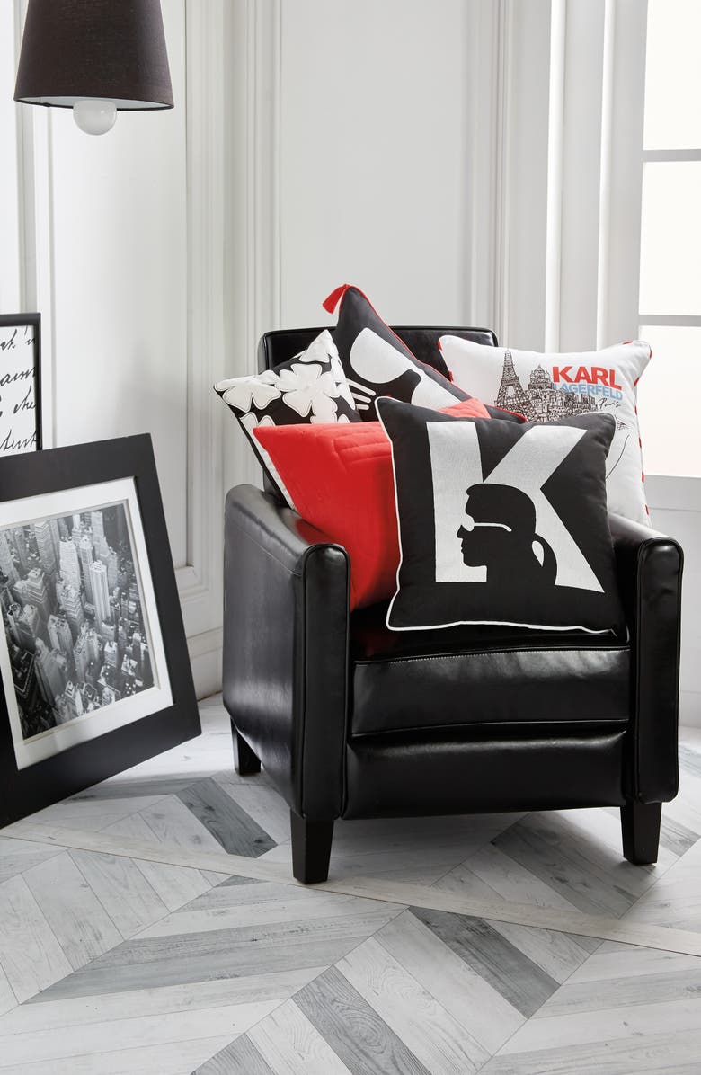 KARL LAGERFELD PARIS Silhouette Metallic Logo Accent Pillow | Nordstrom