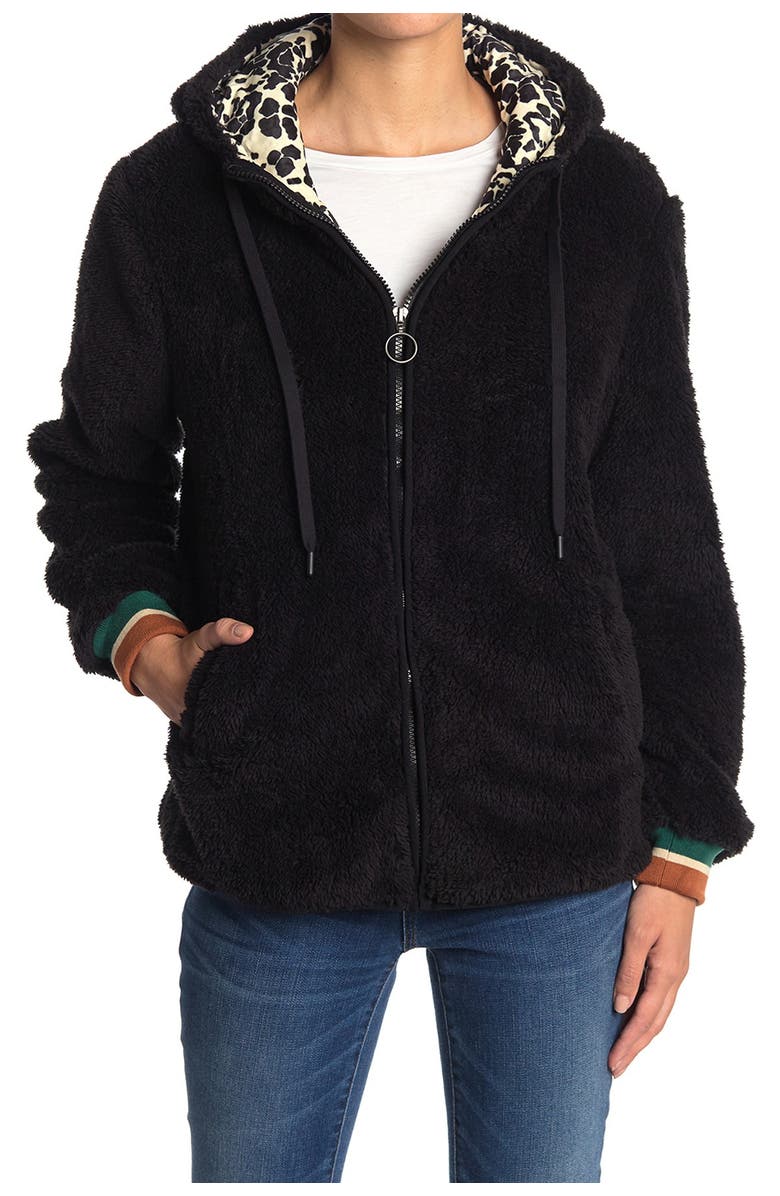 PJ Salvage Ciao Fleece Jacket With Faux Fur Hood | Nordstromrack