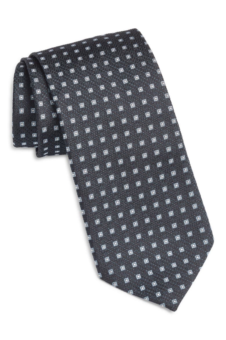 Micropattern Silk & Wool Blend Tie Treated with antimicrobial ...