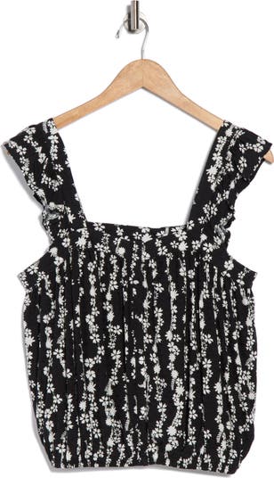 Melrose and Market Floral Ruffle Strap Tank | Nordstromrack