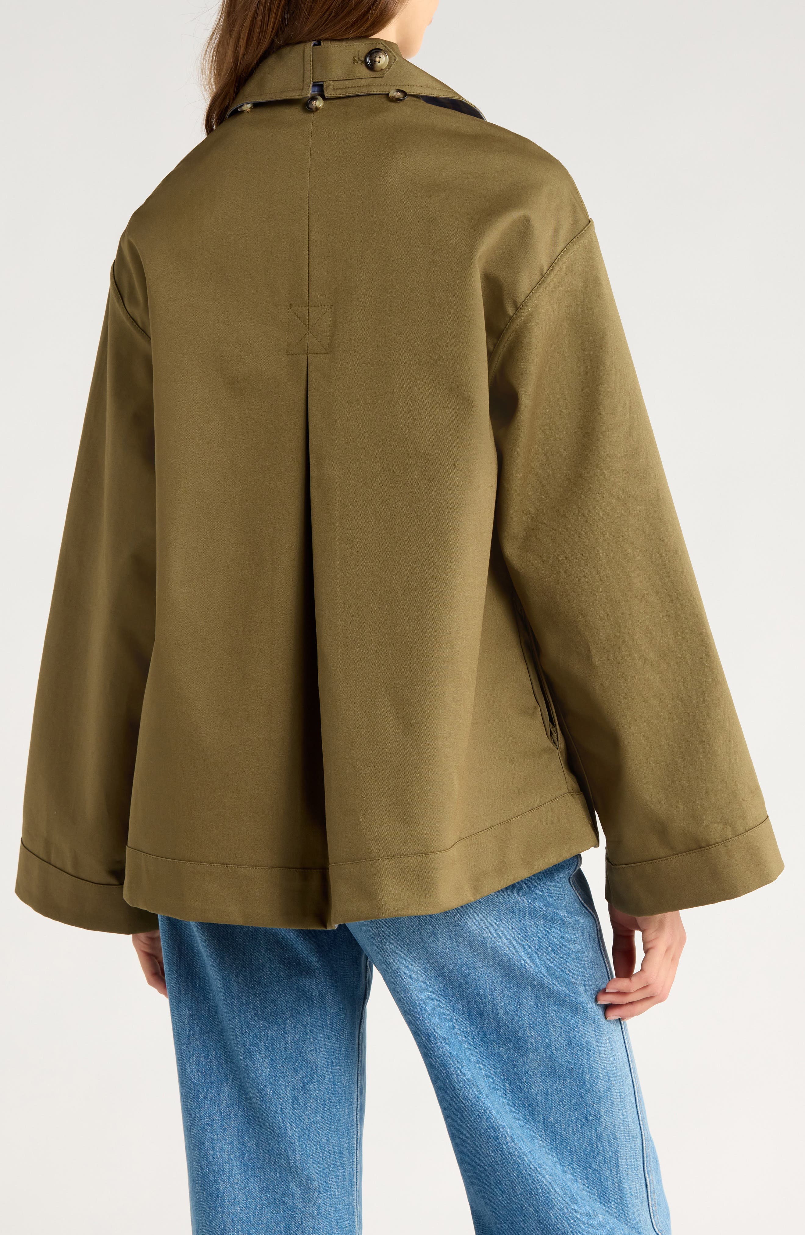 Damson Madder Jerry Reversible Crop Organic Cotton Trench Coat | Nordstrom