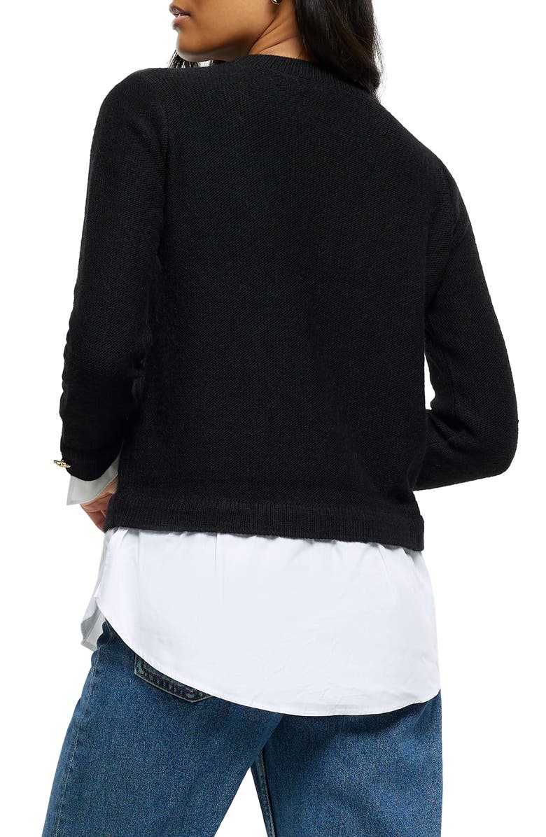 River Island Layered Look Cable Knit Sweater | Nordstrom
