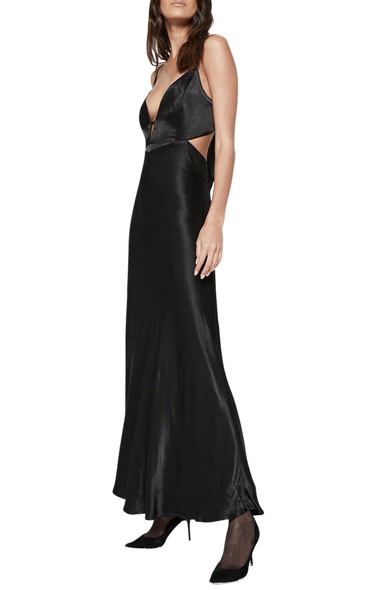 Bardot Karlotta Cutout Satin Slipdress | Nordstromrack