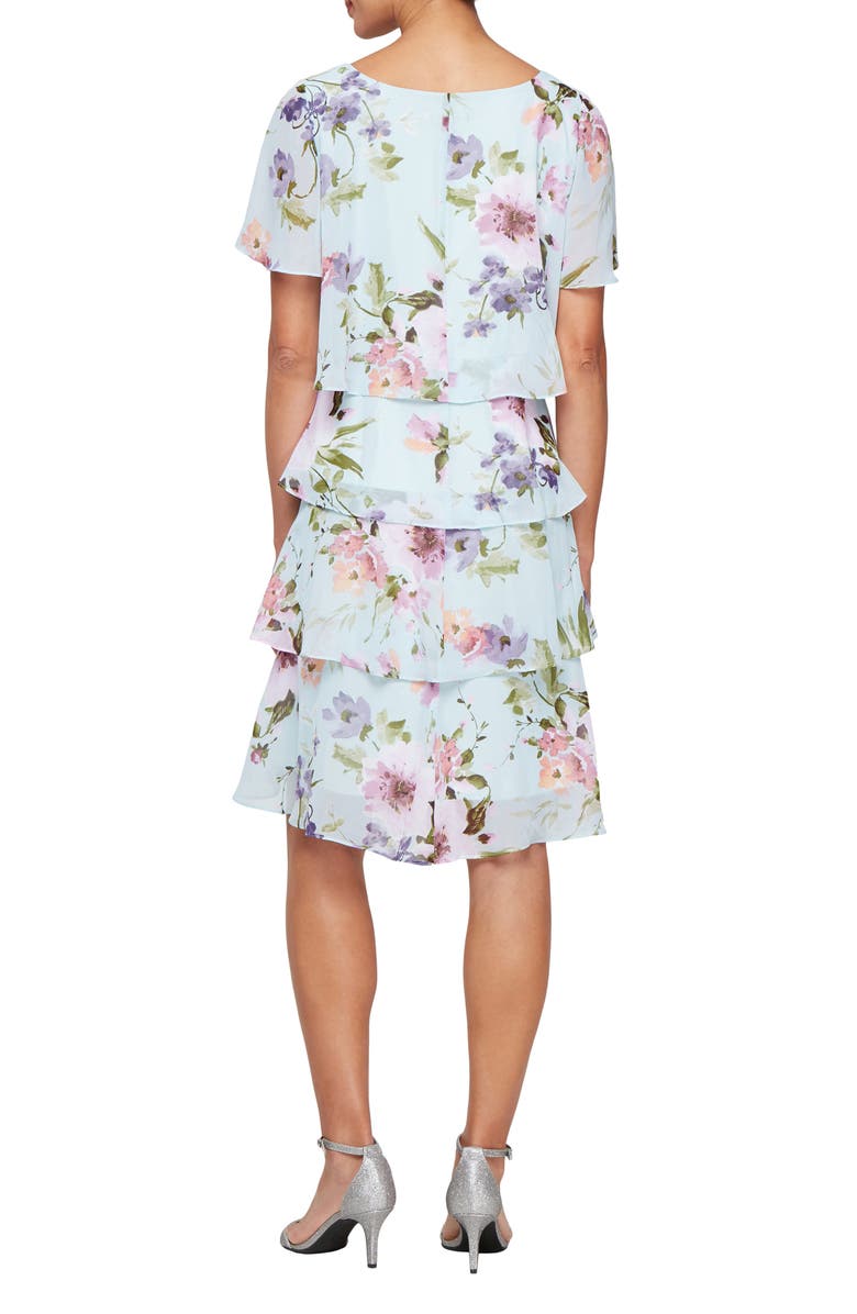 SL FASHIONS Floral V-Neck Tiered Minidress | Nordstromrack