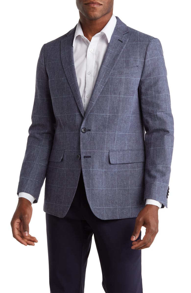 Original Penguin Navy Windowpane Linen Blend Sport Coat | Nordstromrack