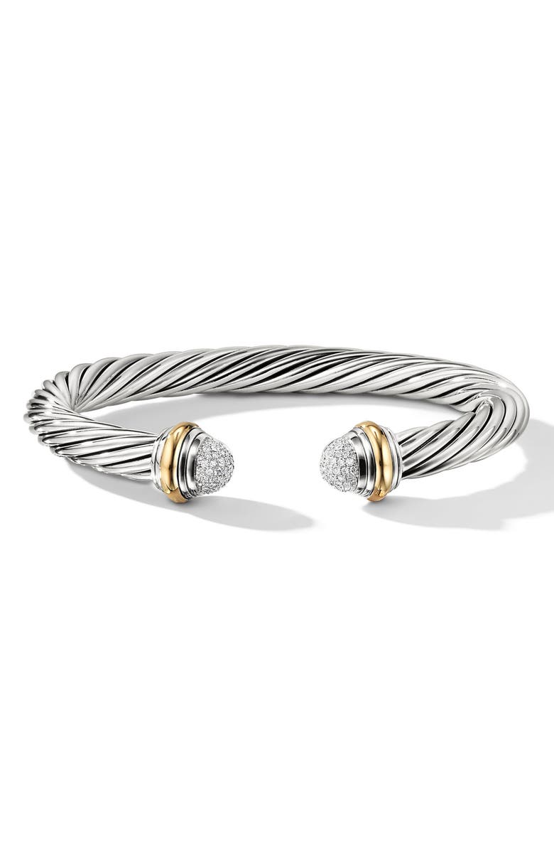 David Yurman Cable Classics Bracelet with Diamonds and 18K Gold, 7mm ...