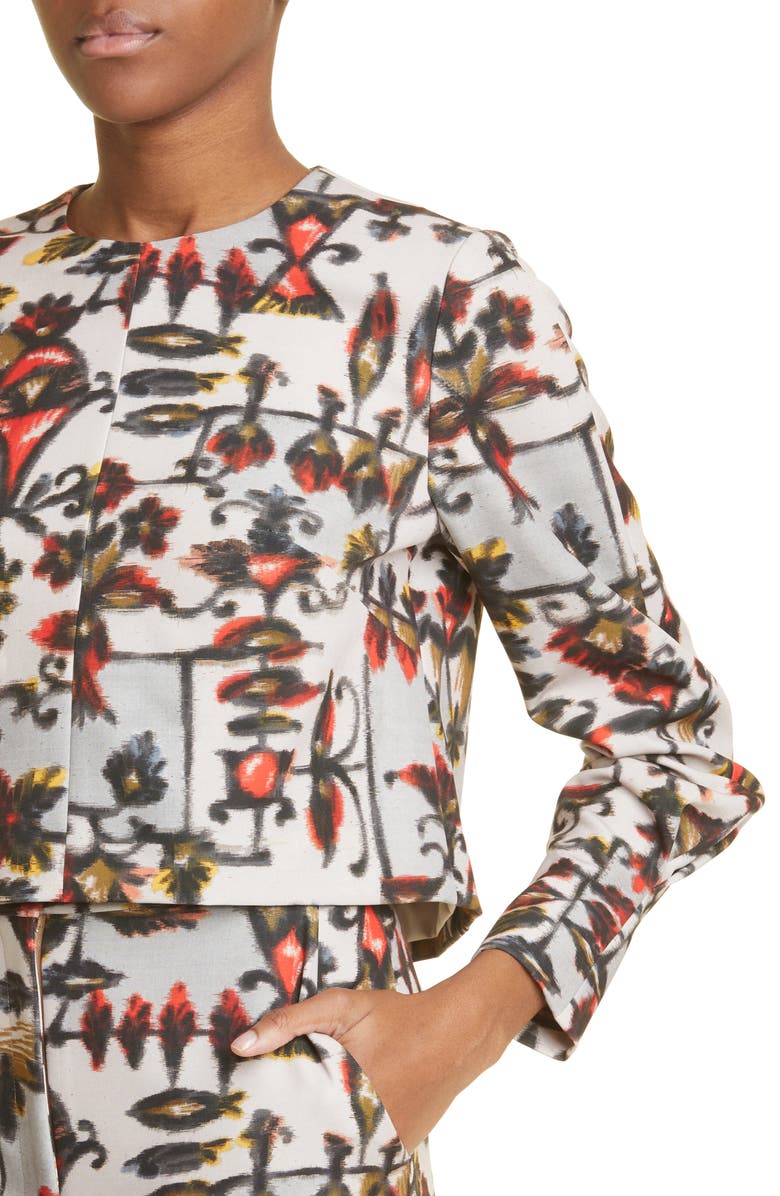 Lela Rose Ikat Print Lantern Sleeve Blouse | Nordstromrack