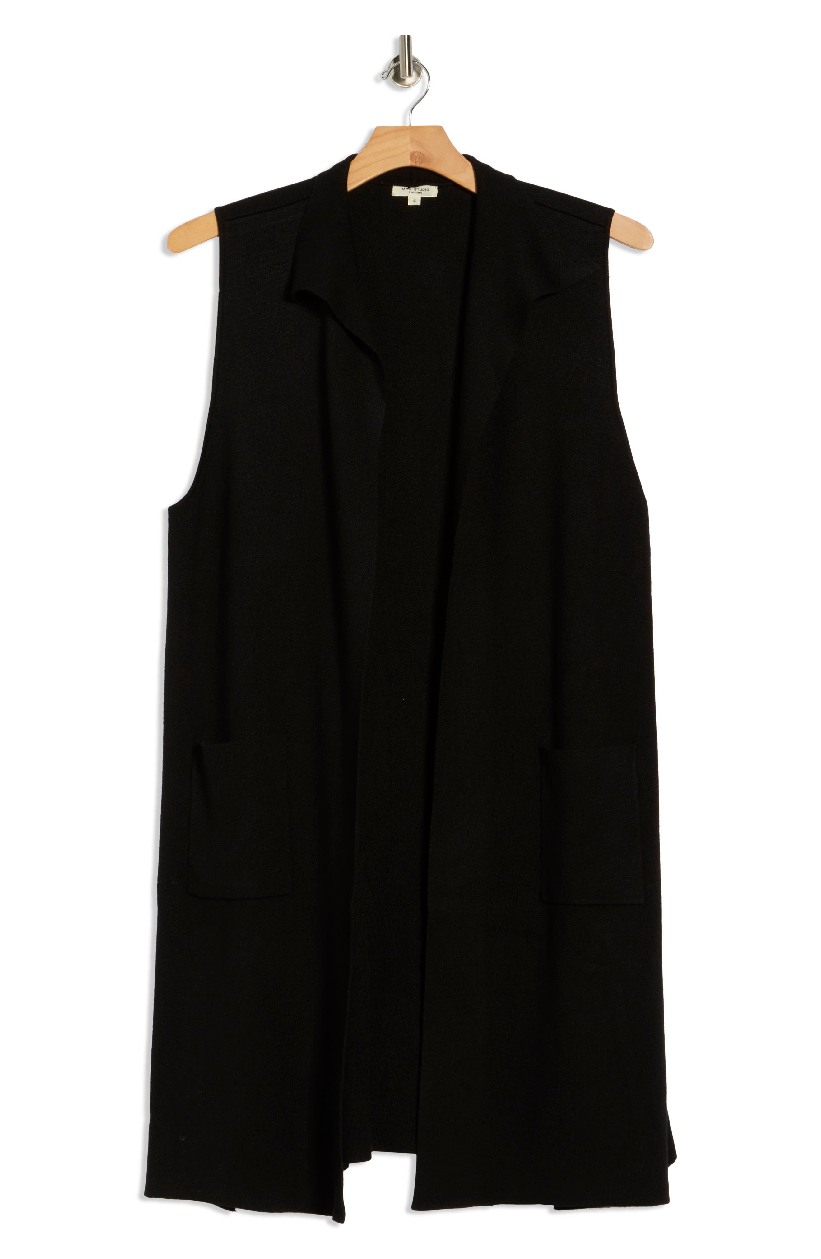 MAX STUDIO Collared Longline Sweater Vest | Nordstromrack