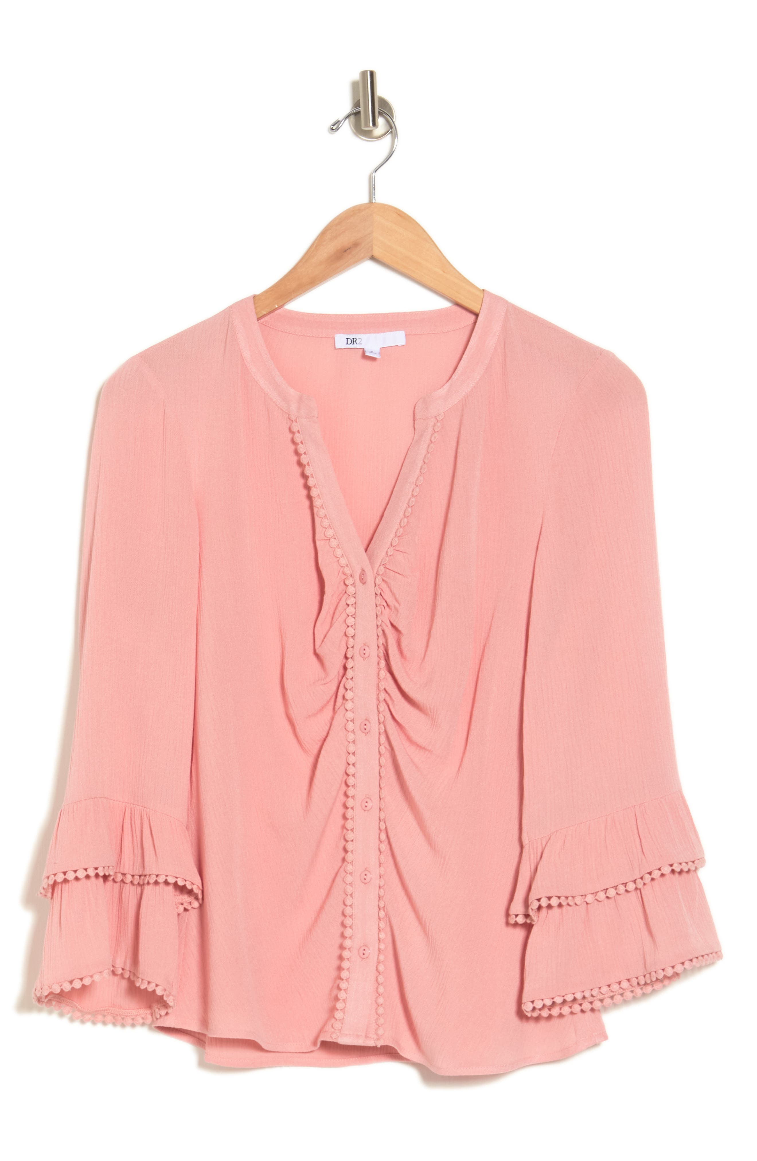 Ruffle Embroidered Button-Up Top (Women) | Nordstromrack