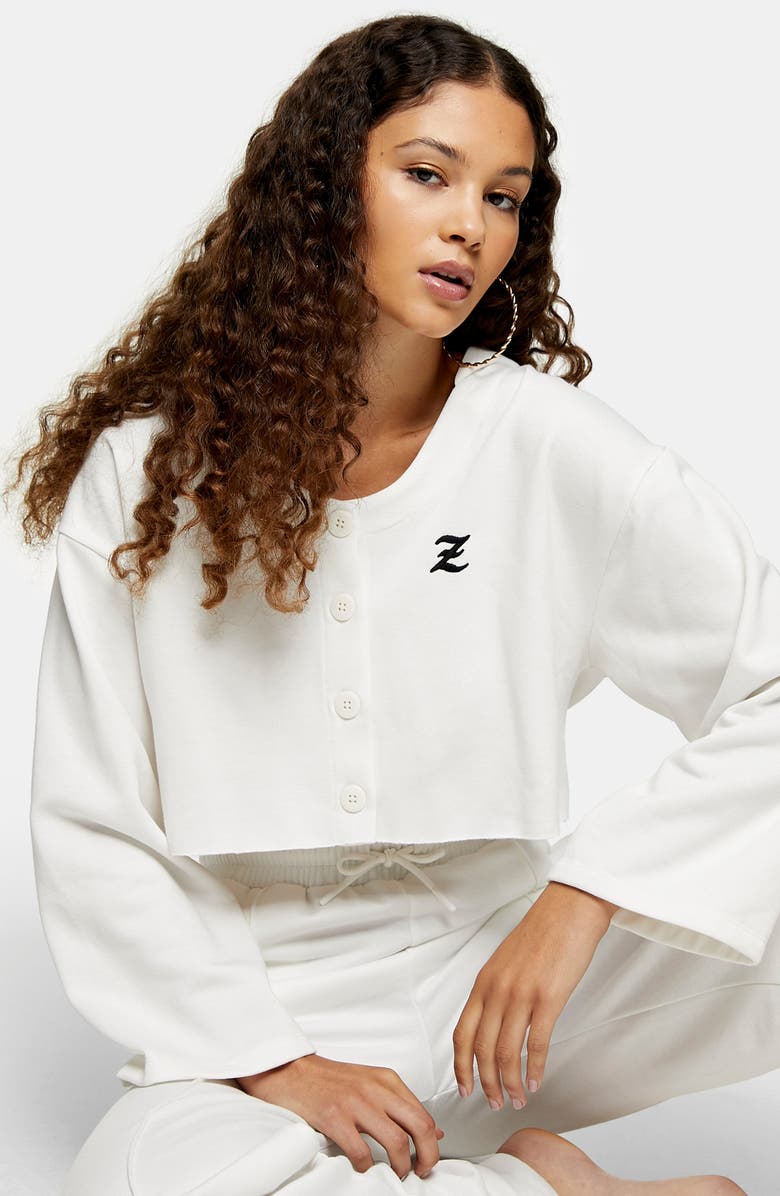 Topshop Z Logo Crop Hoodie | Nordstromrack