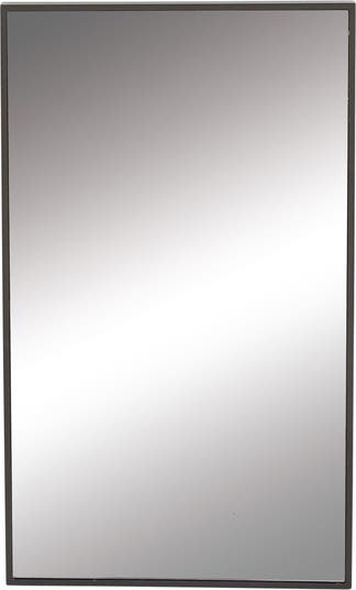 VIVIAN LUNE HOME Black Wood Rectangle Shaped Wall Mirror with Thin ...