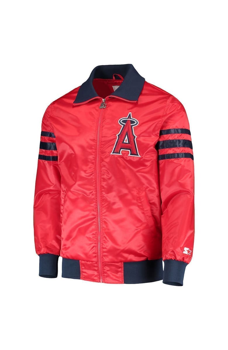 STARTER Men's Starter Red Los Angeles Angels The Captain III Full-Zip ...