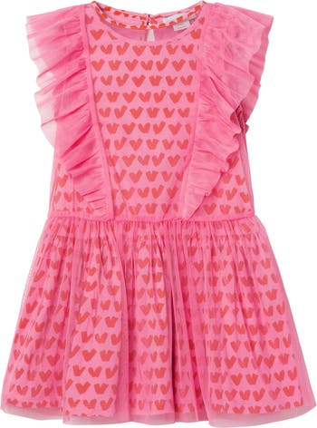 Stella McCartney Kids ' Hearts Dress with Removable Tulle Overlay ...