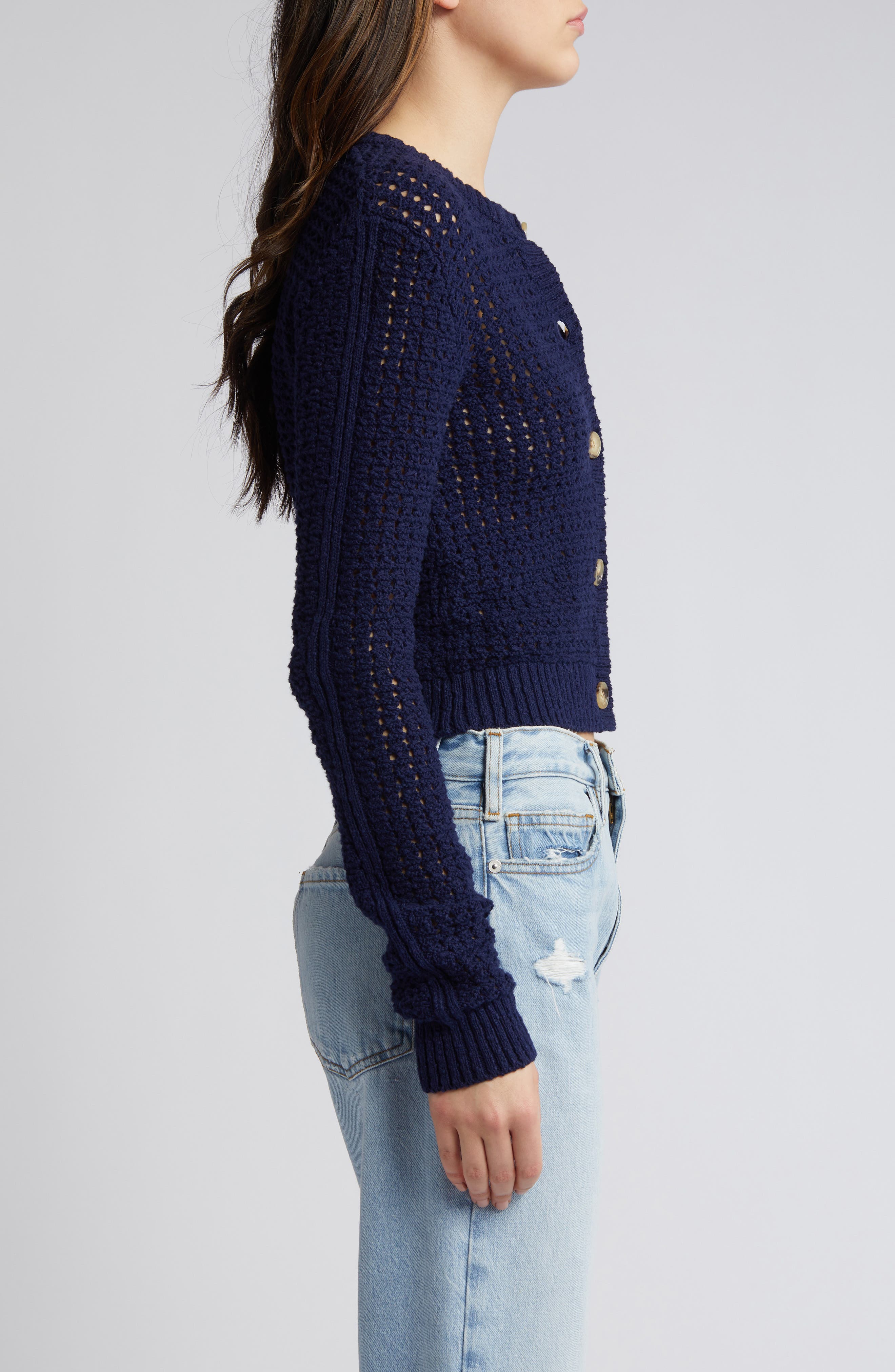 FRAME Crop Cotton Cardigan | Nordstromrack