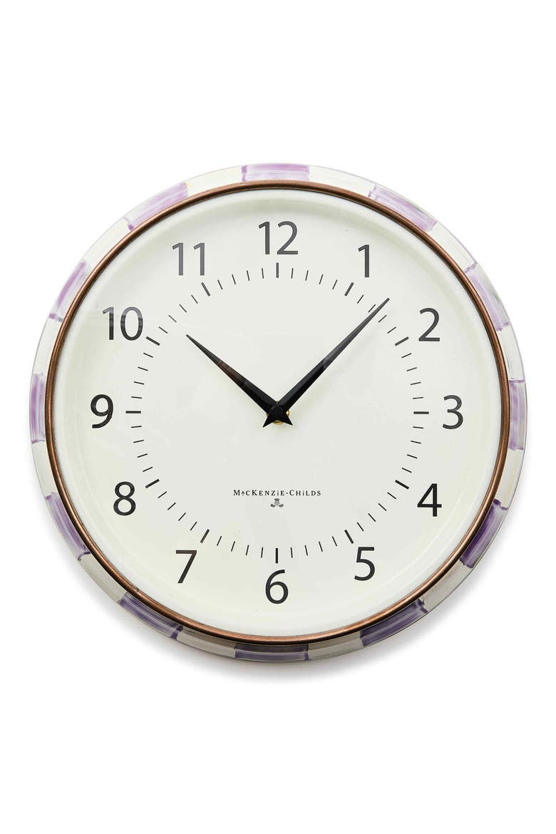 Violt Check Enameled Steel School Wall Clock | Nordstrom