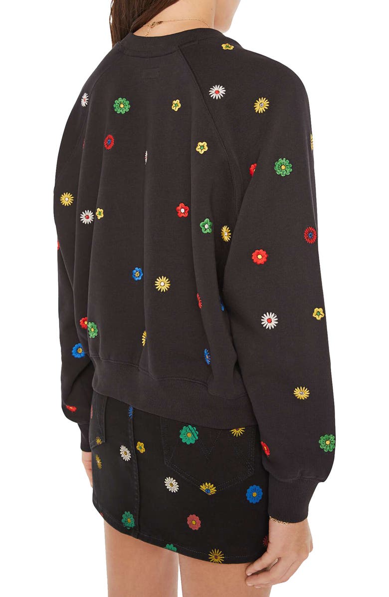 MOTHER The Biggie Concert Floral Embroidered Sweatshirt | Nordstromrack