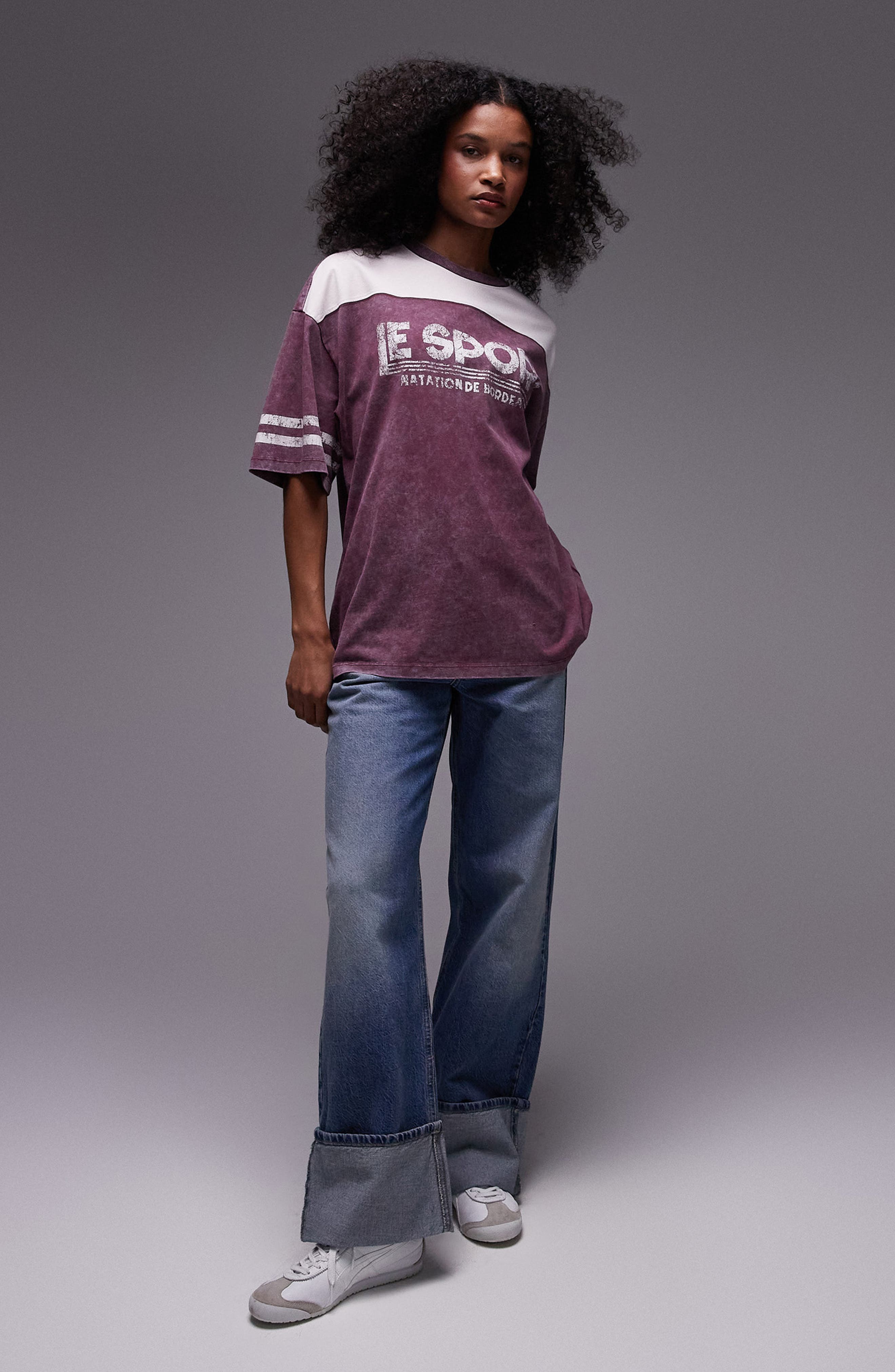 Topshop Le Sports Oversize Colorblock Graphic T-Shirt | Nordstrom