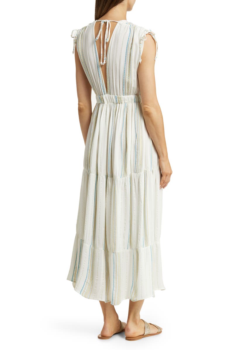 Elan Stripe Deep V-Neck Cover-Up Maxi Dress | Nordstrom
