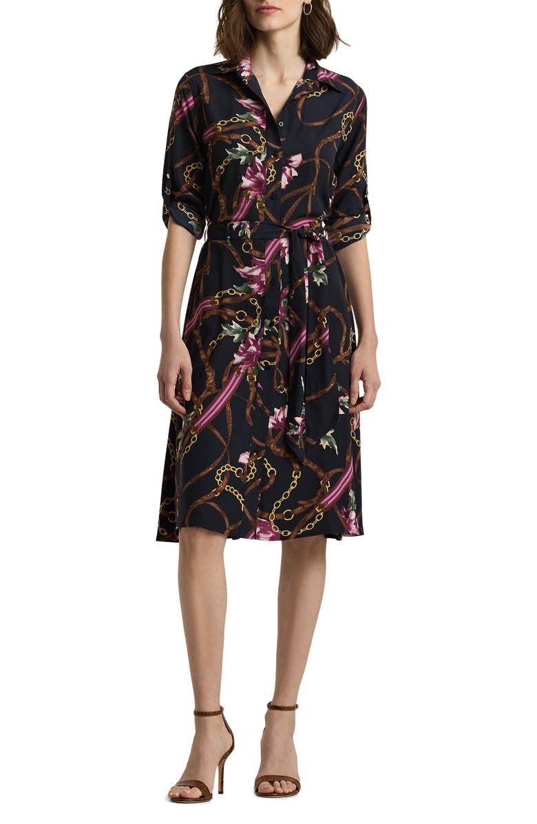 Lauren Ralph Lauren Print Crepe Shirtdress | Nordstromrack