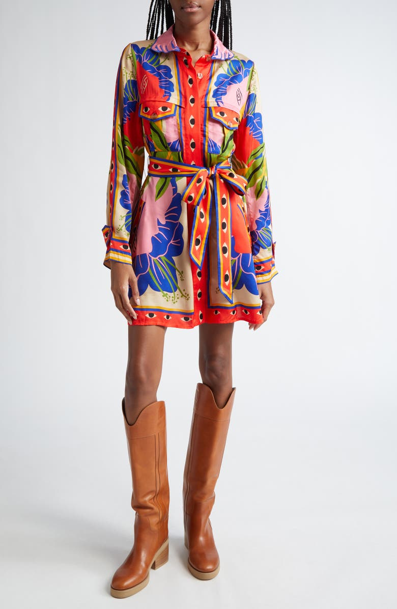FARM Rio Surreal Scarf Print Shirtdress | Nordstromrack