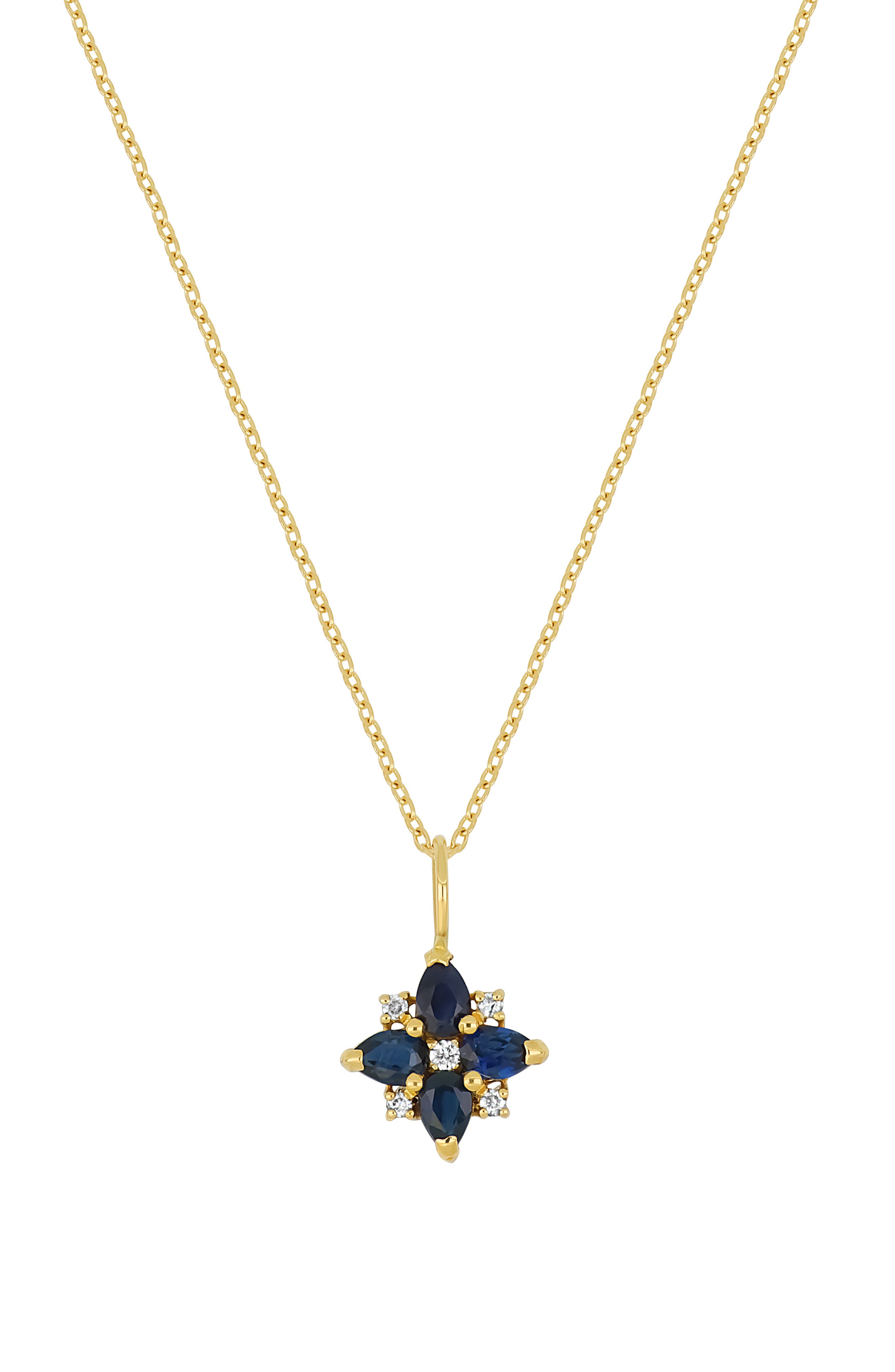 Bony Levy El Mar 18K Gold Sapphire & Diamond Flower Pendant Necklace ...