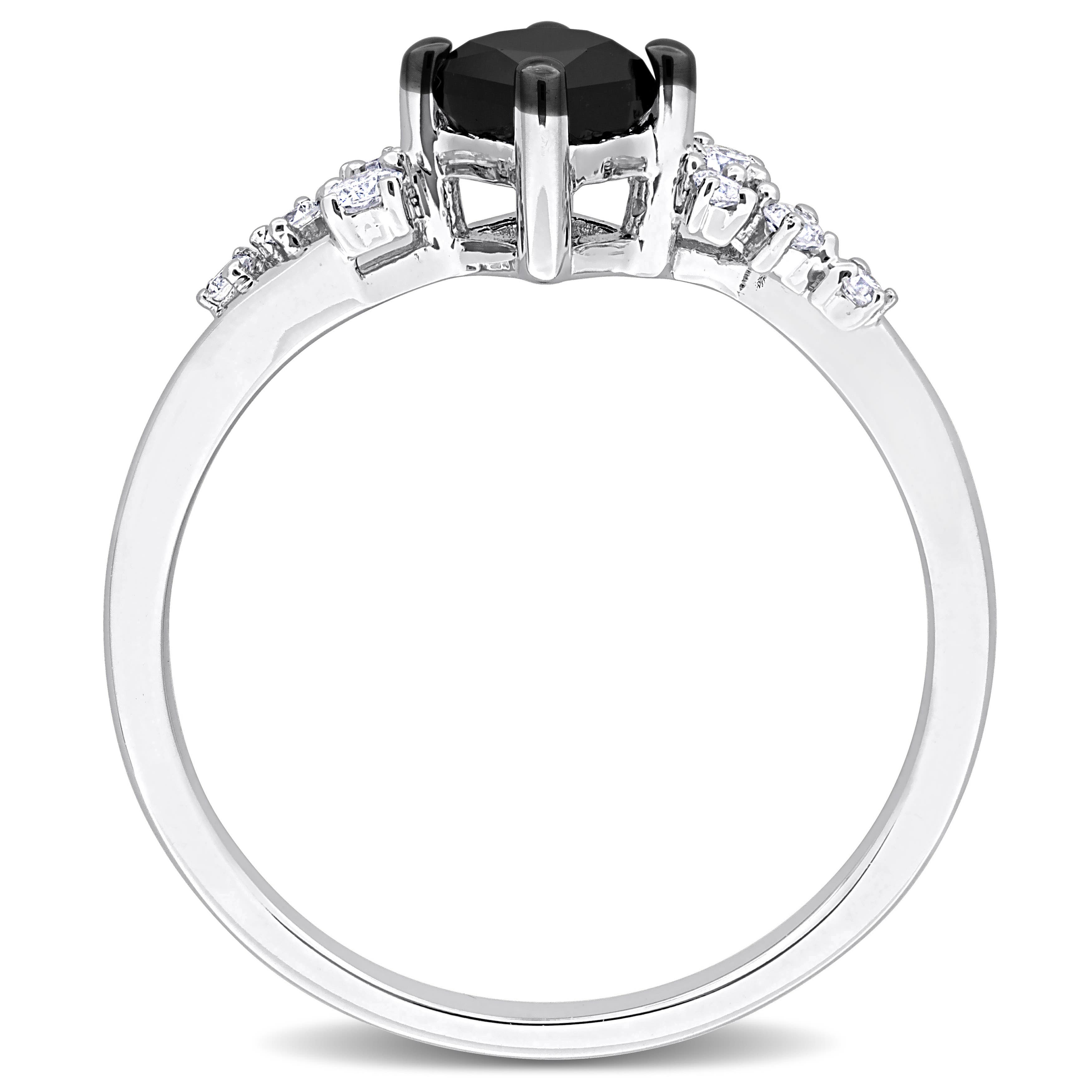 Julianna B. Black & White Diamond Princess-Cut Cluster Ring 14k | Nordstrom