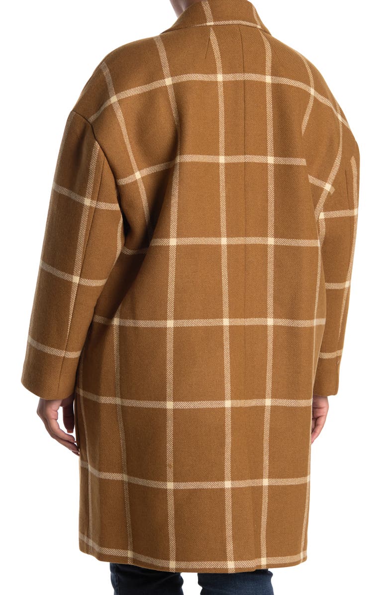 Madewell Elmcourt Windowpane Print Wool Blend Coat | Nordstromrack