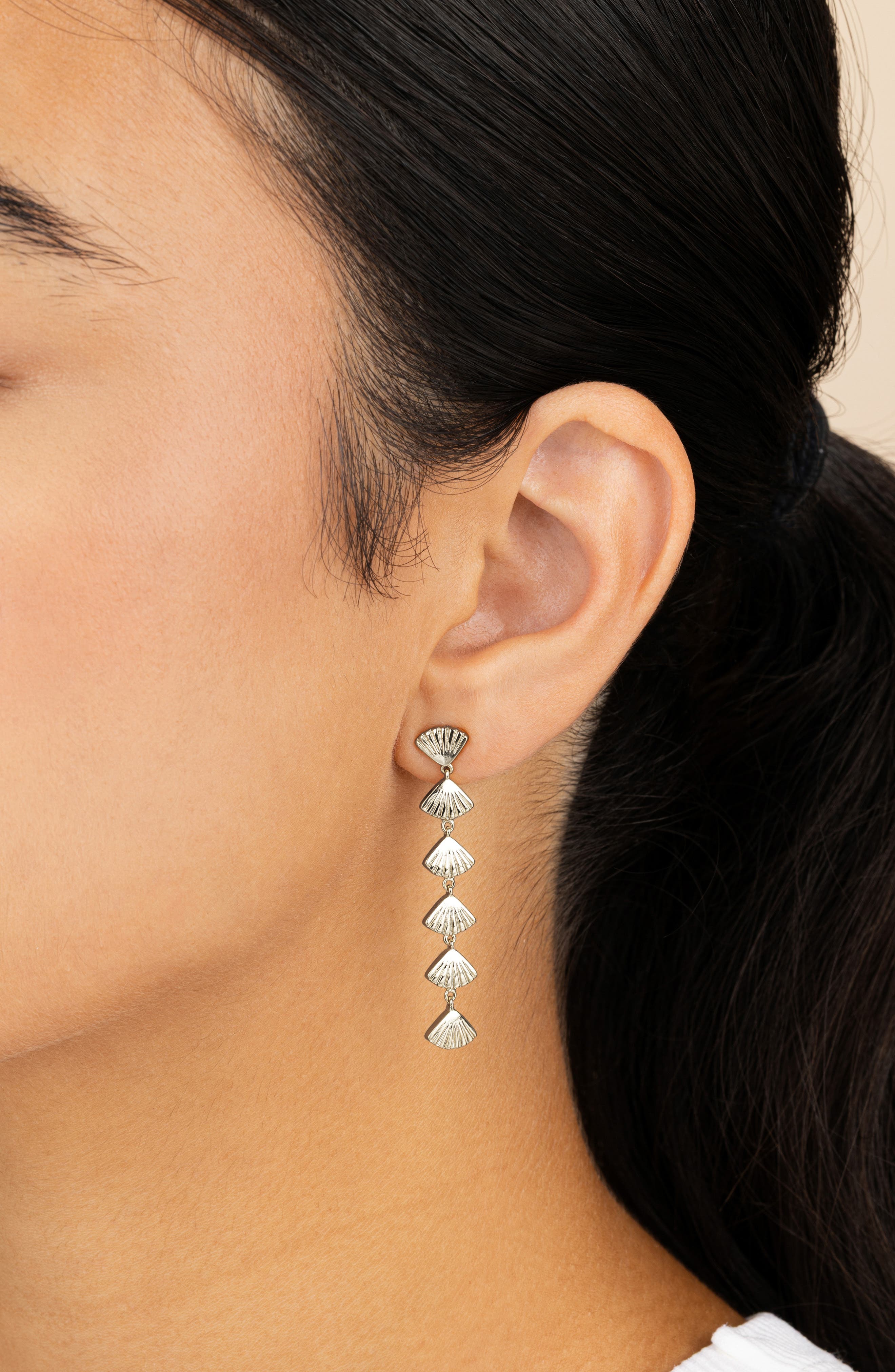 Sterling Forever Scallop Shell Linear Drop Earrings | Nordstromrack