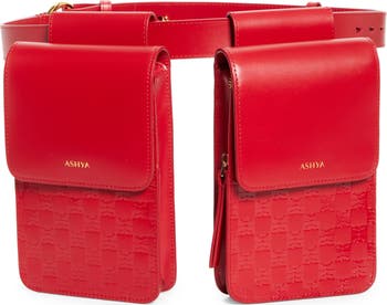 ASHYA Hertiage Double Pouch Leather Belt Bag | Nordstrom