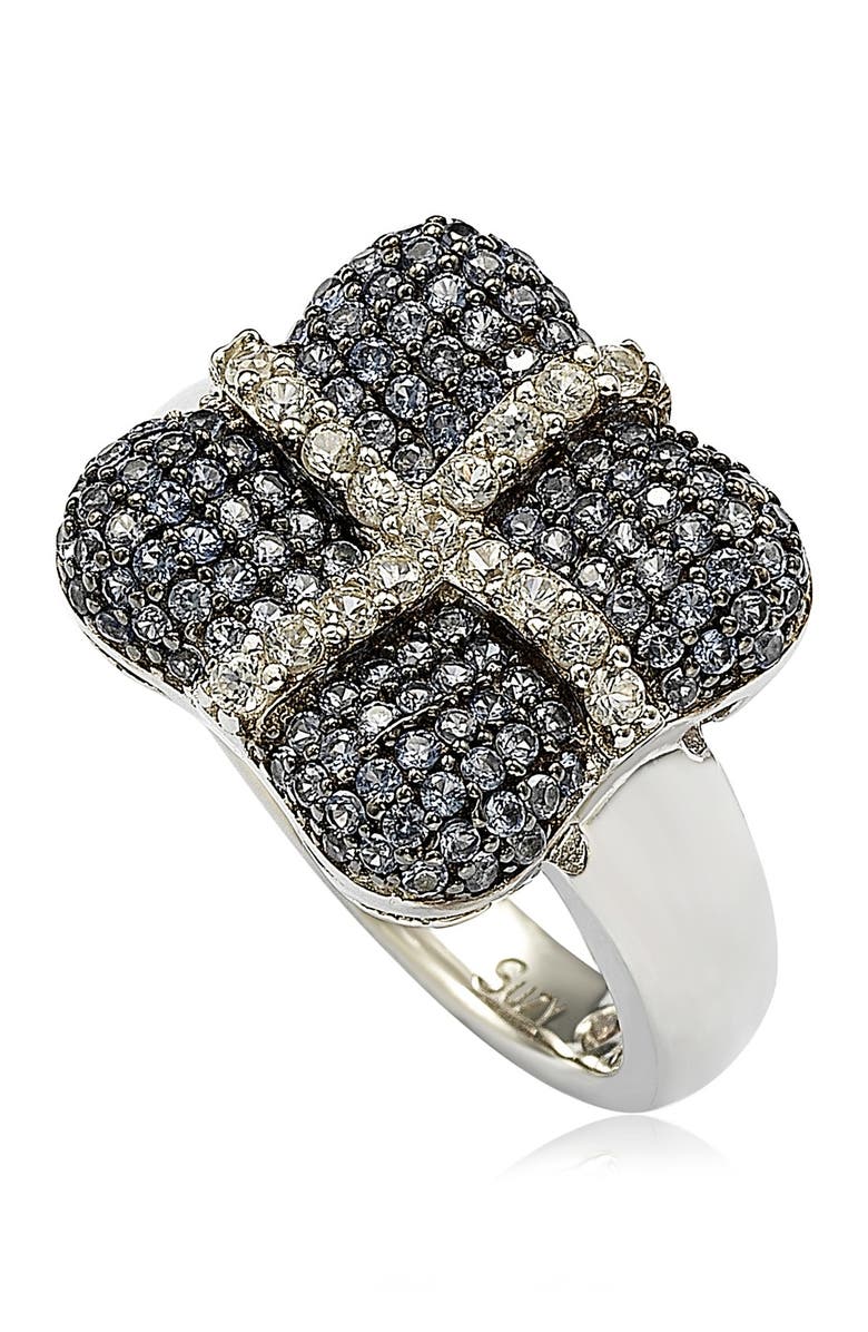 SUZY LEVIAN Sterling Silver Blue Sapphire, Lab Grown White Sapphire ...