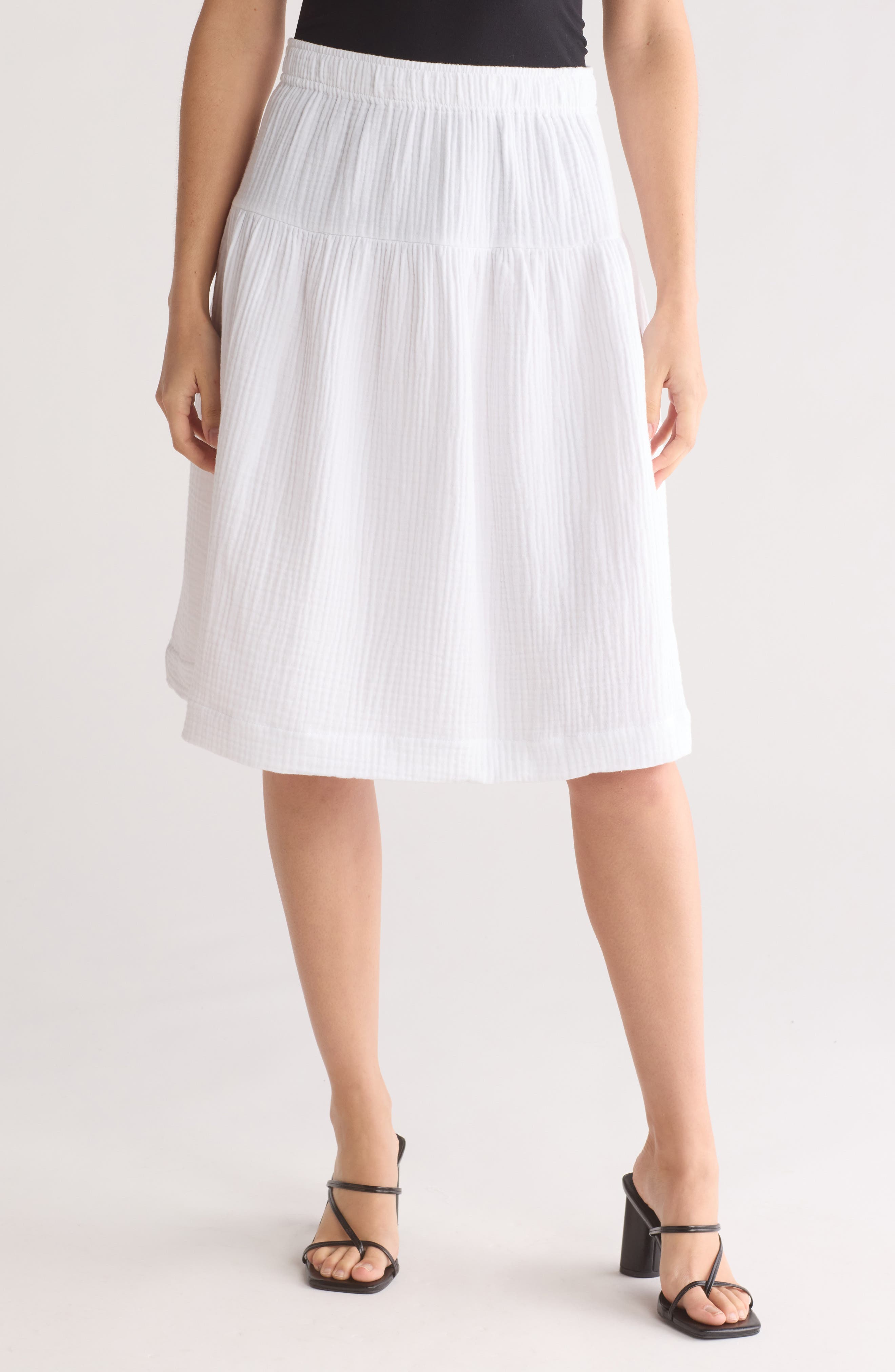 CHELSEA AND THEODORE Tiered Cotton Gauze Skirt | Nordstromrack